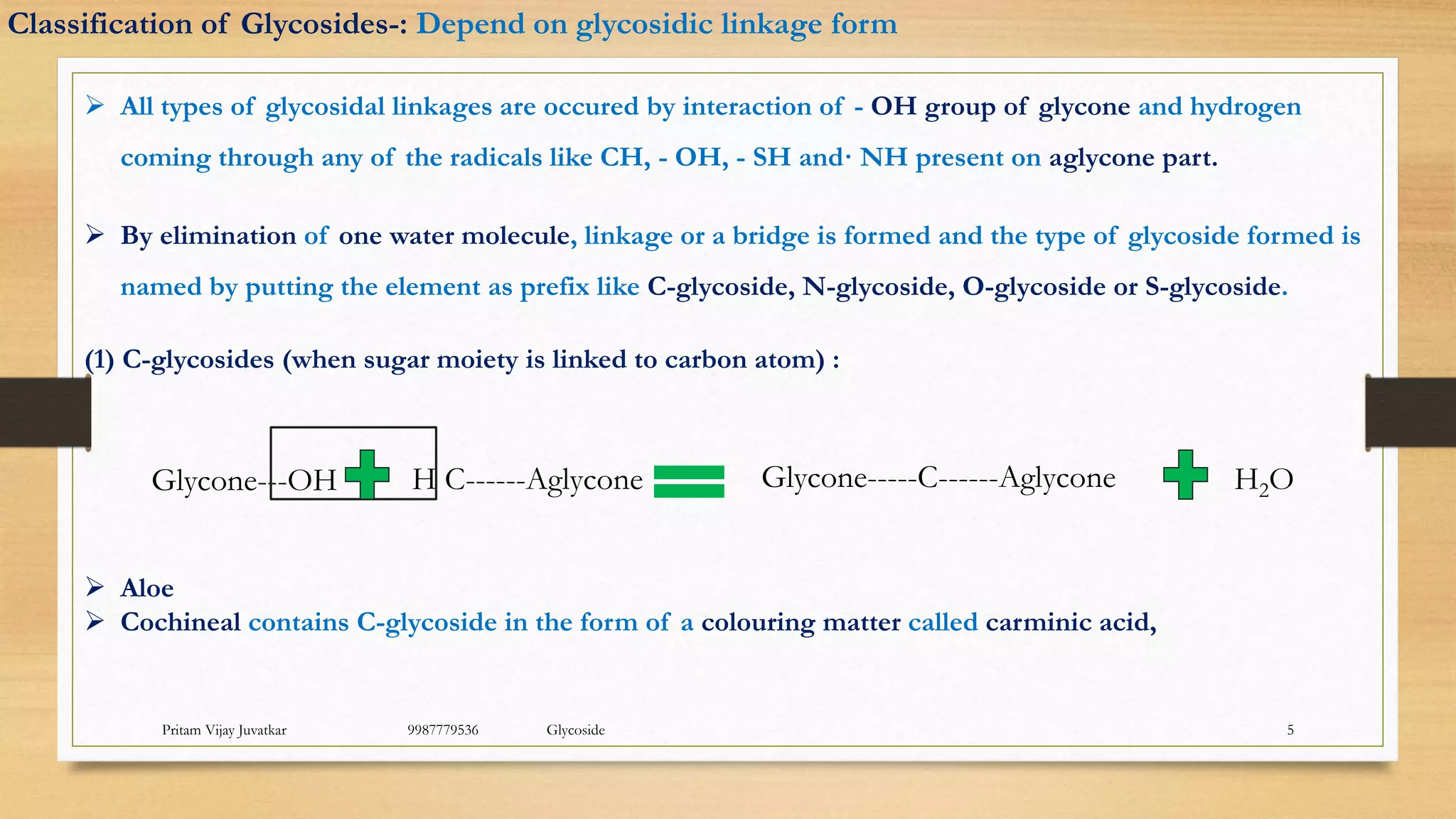 Glycoside and its classification | PPTX