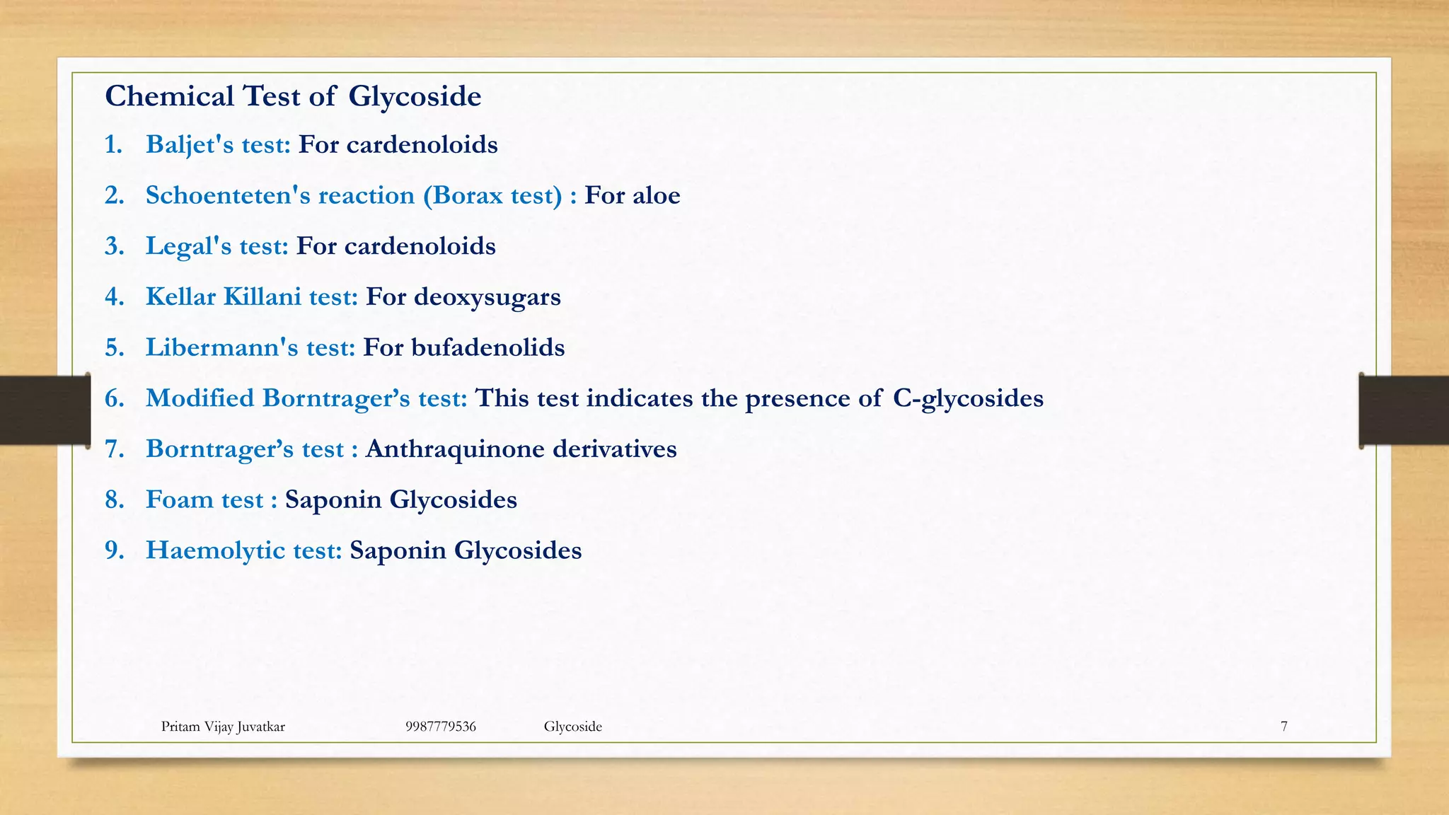 Glycoside and its classification | PPTX