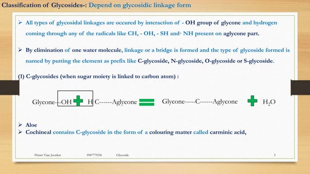 Glycoside and its classification | PPTX