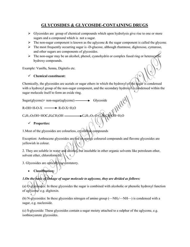 Glycosides | PDF