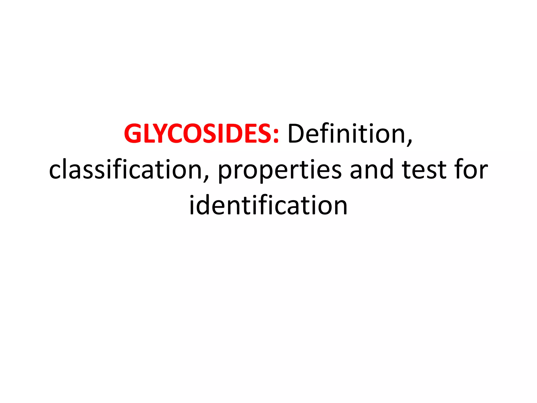 Glycosides | PPTX