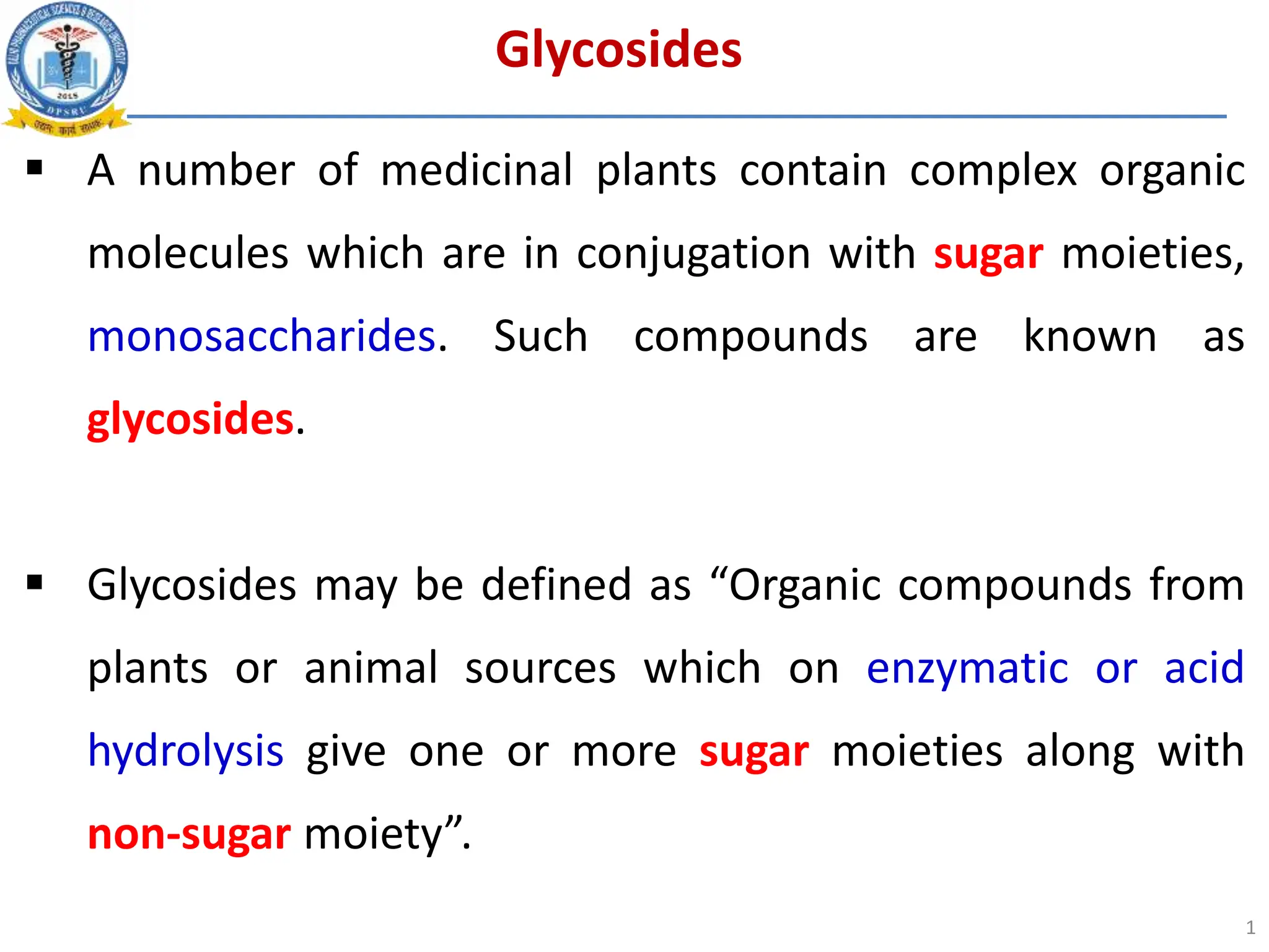 Glycosides ppt Pharmacognosy pharmacy studies | PPT