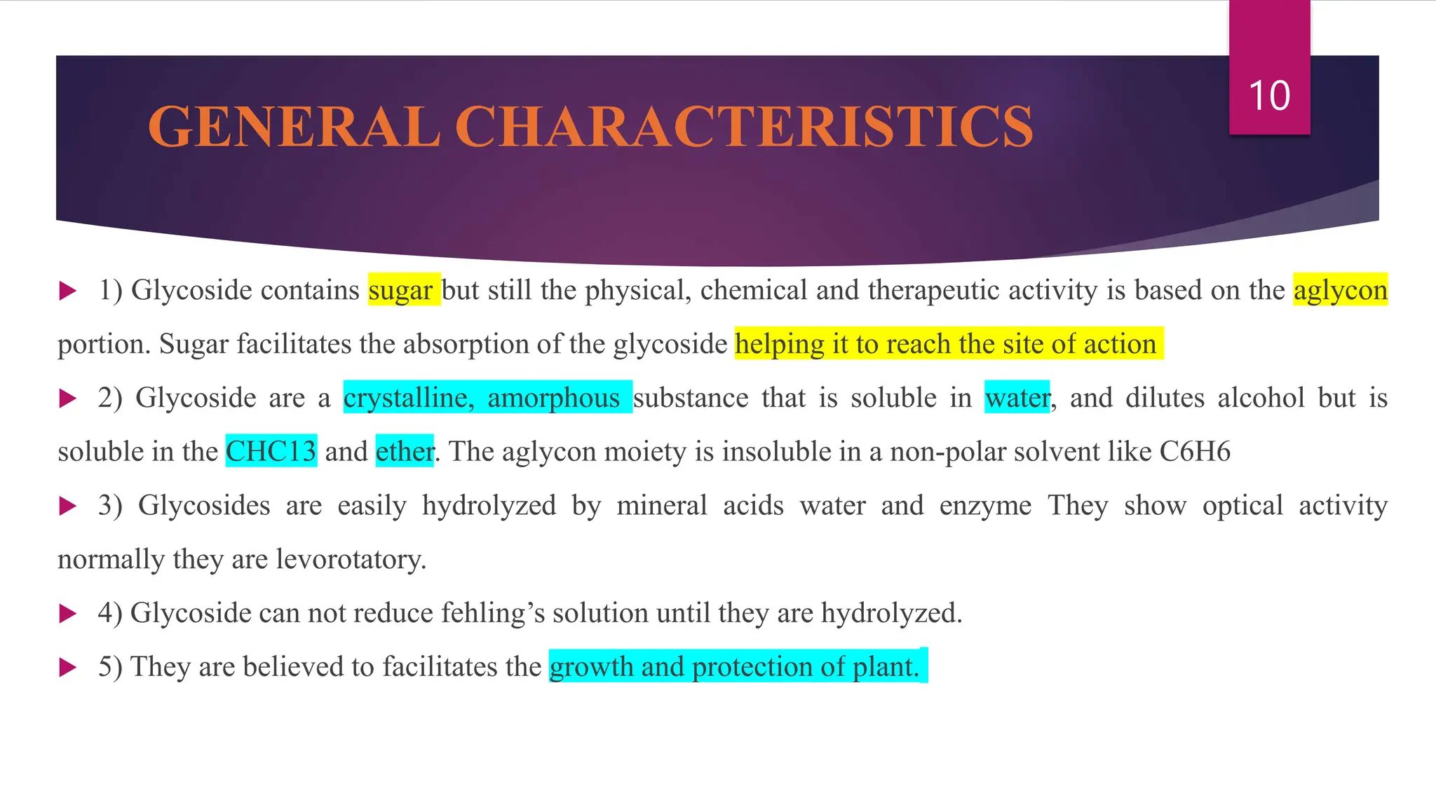 GLYCOSIDES Classification Of GLYCOSIDES Chemical Tests Glycosides | PPTX
