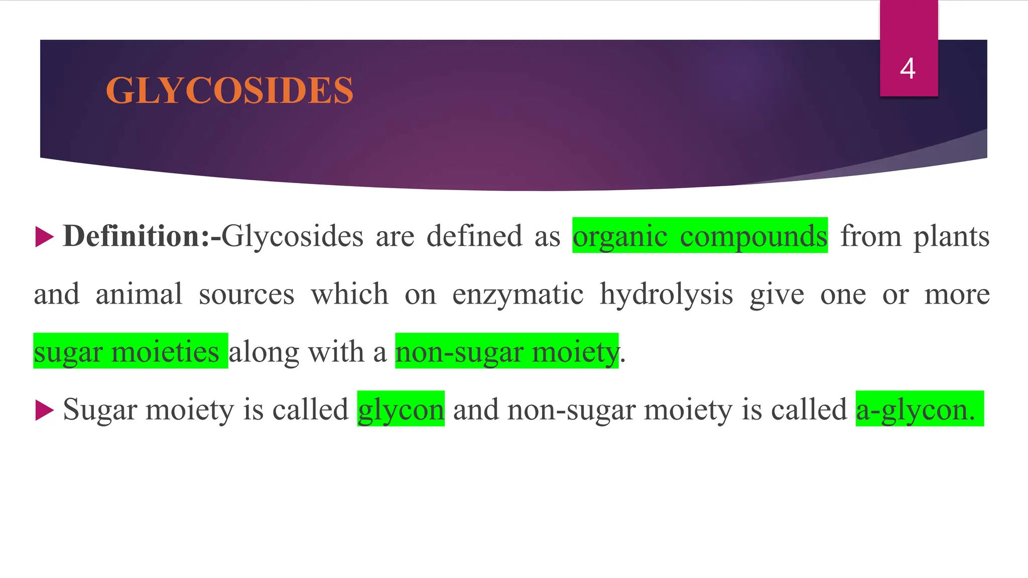 GLYCOSIDES Classification Of GLYCOSIDES Chemical Tests Glycosides | PPTX