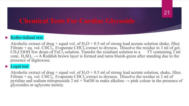 GLYCOSIDES Classification Of GLYCOSIDES Chemical Tests Glycosides ...