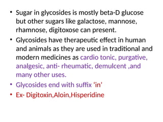 General Introduction to Glycosides presentation | PPTX