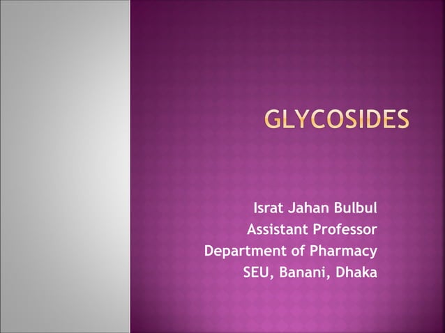 Glycosides | PPT
