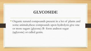 CHEMICAL TESTS FOR GLYCOSIDES AND ALKALOIDS.pptx | Chemistry | Science