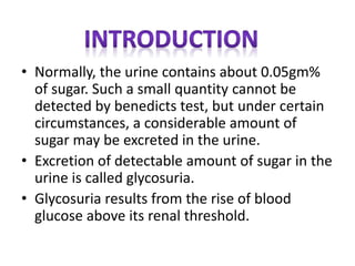 Glycosuria | PPTX | Diabetes | Diseases and Conditions
