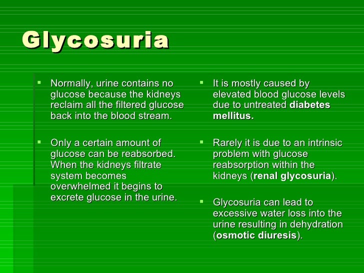Glycosuria And Polyuria