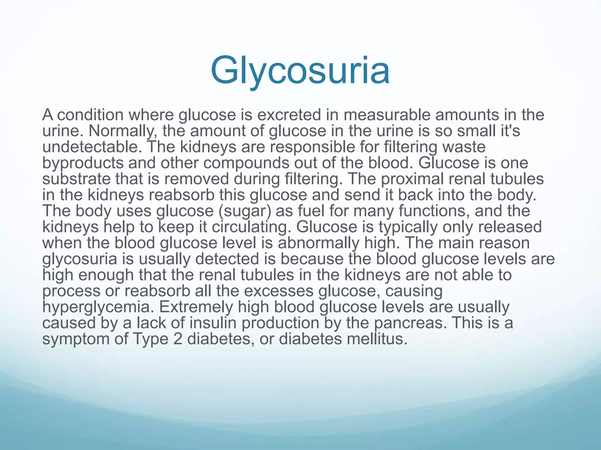 Glycosuria and Polyuria Presentation | PPTX