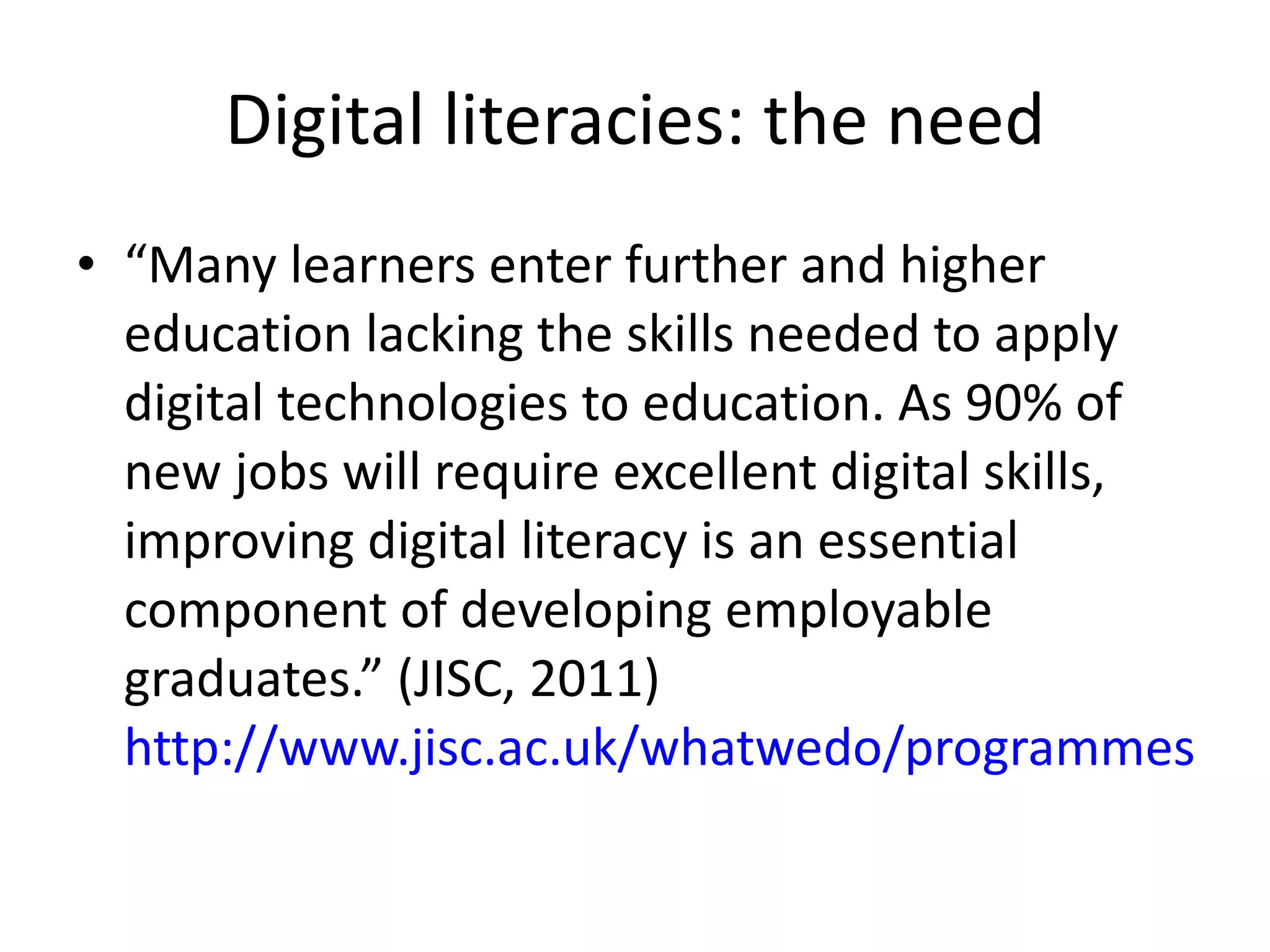 Digital literacies supporting learning | PPT