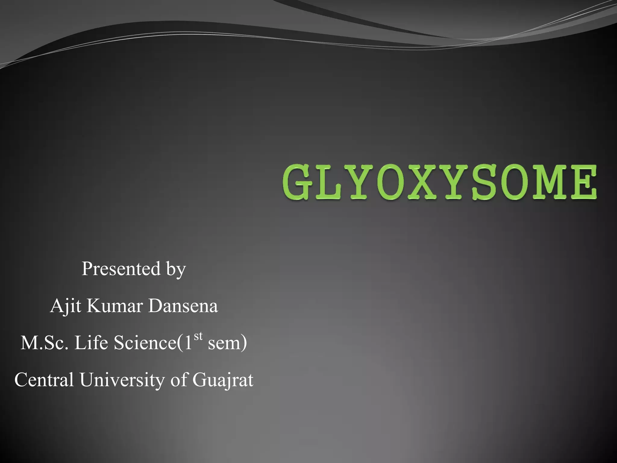 Glyoxysomes | PDF