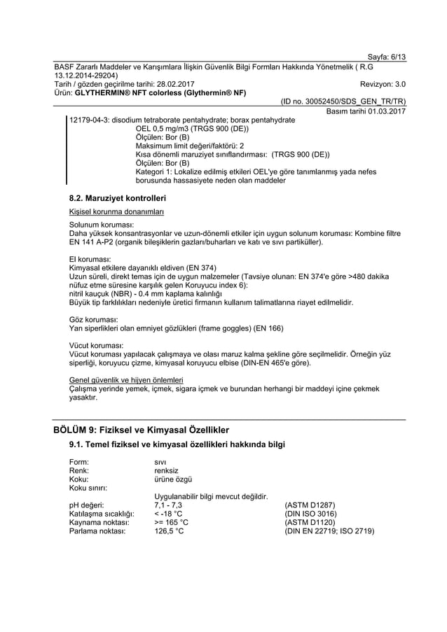 Basf Glythermin nf msds tr | PDF