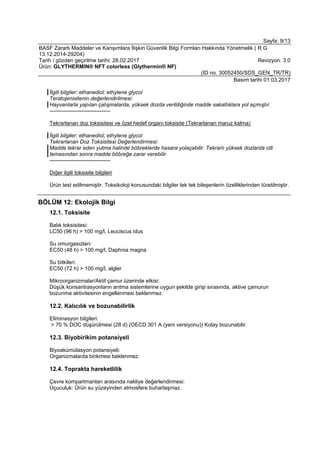 Basf Glythermin nf msds tr | PDF