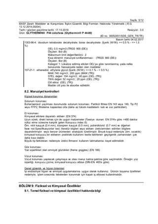 BASF Glythermin p44 msds tr | PDF