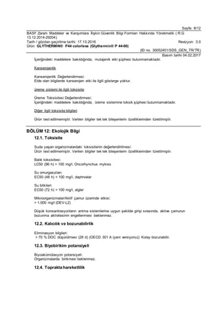 BASF Glythermin p44 msds tr | PDF