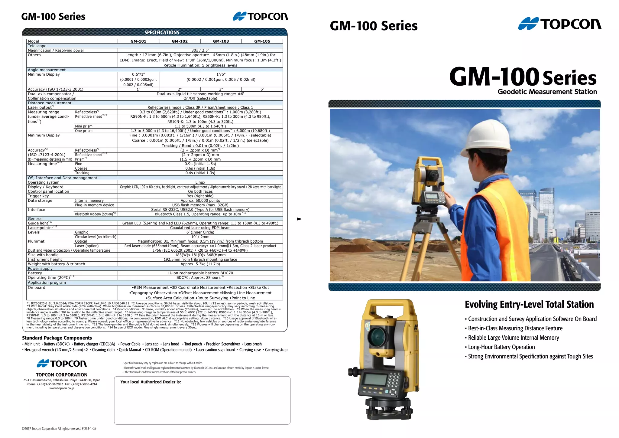 Total Station Topcon Gm 101 Acuration 1 Second | PDF