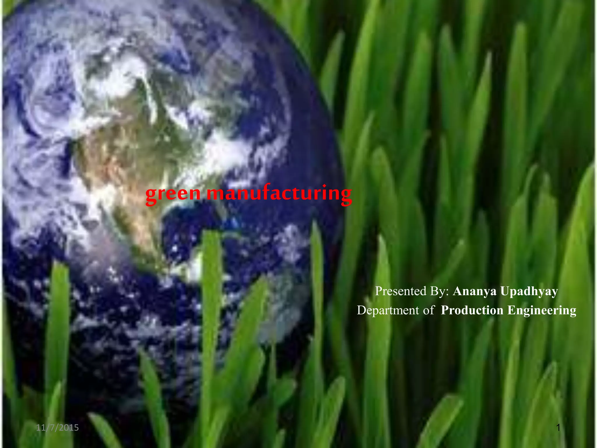 Green Manufacturing | PPTX
