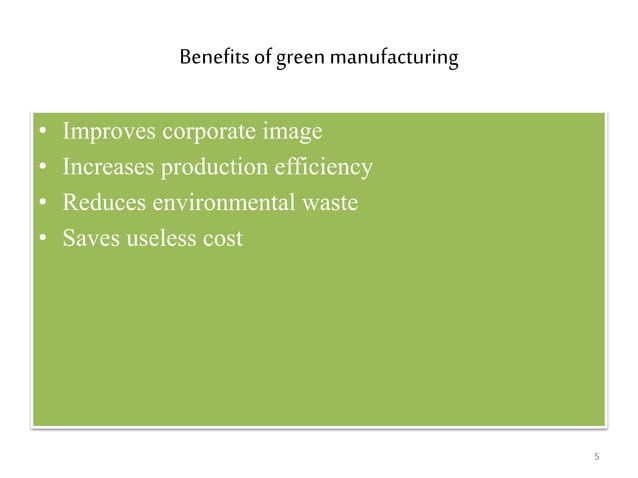 Green Manufacturing | PPTX
