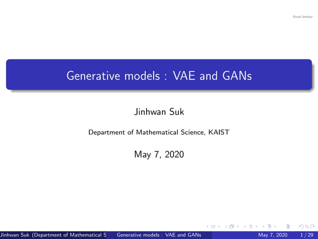 Generative models : VAE and GAN | PDF