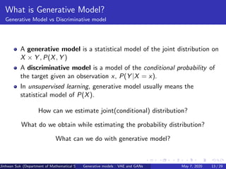 Generative models : VAE and GAN | PDF