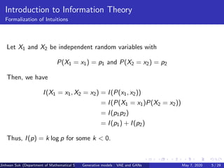Generative models : VAE and GAN | PDF