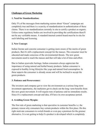 GREEN MARKETING - LAWS, ADVANTAGES, CHALLENGES | PDF