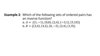 Gen math INVERSE FUNCTION About Grade 11 Sen | PPT
