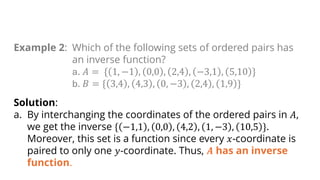 Gen math INVERSE FUNCTION About Grade 11 Sen | PPT