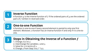Gen math INVERSE FUNCTION About Grade 11 Sen | PPT