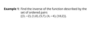 Gen math INVERSE FUNCTION About Grade 11 Sen | PPT