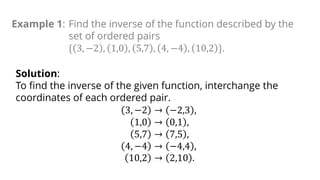 Gen math INVERSE FUNCTION About Grade 11 Sen | PPT