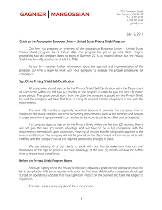 Guide to Prospective European Union - United States Privacy Shield ...