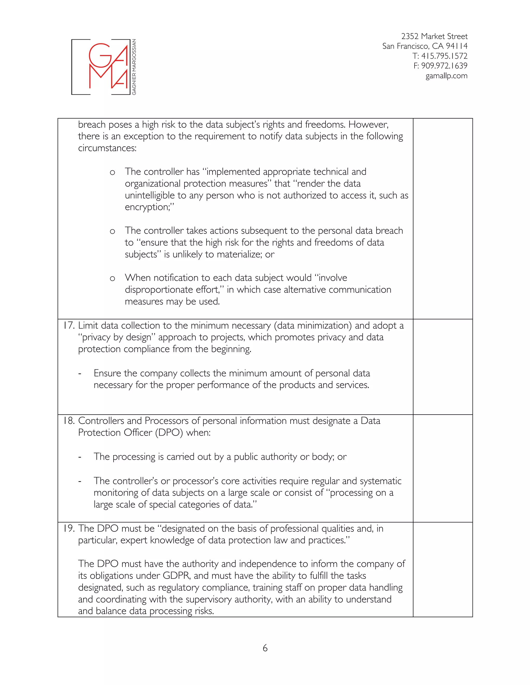 European Union General Data Protection Regulation (GDPR) Checklist ...