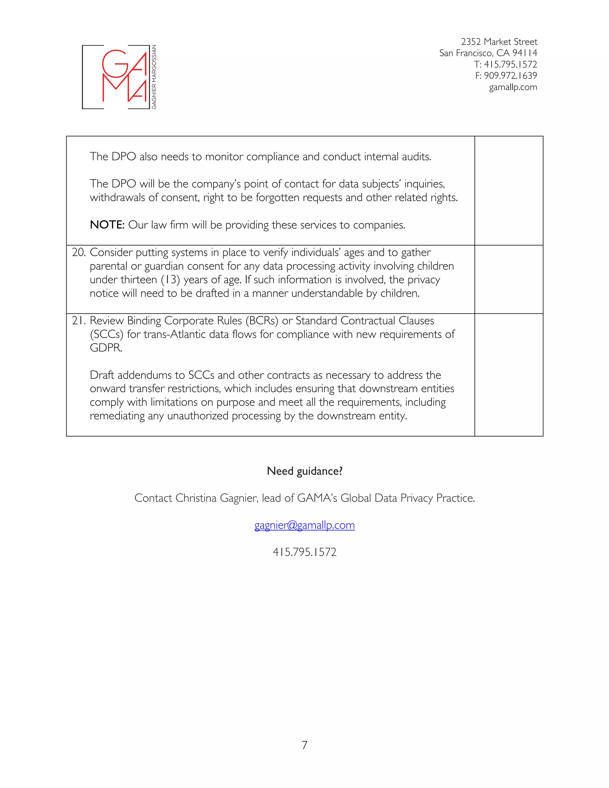 European Union General Data Protection Regulation (GDPR) Checklist ...