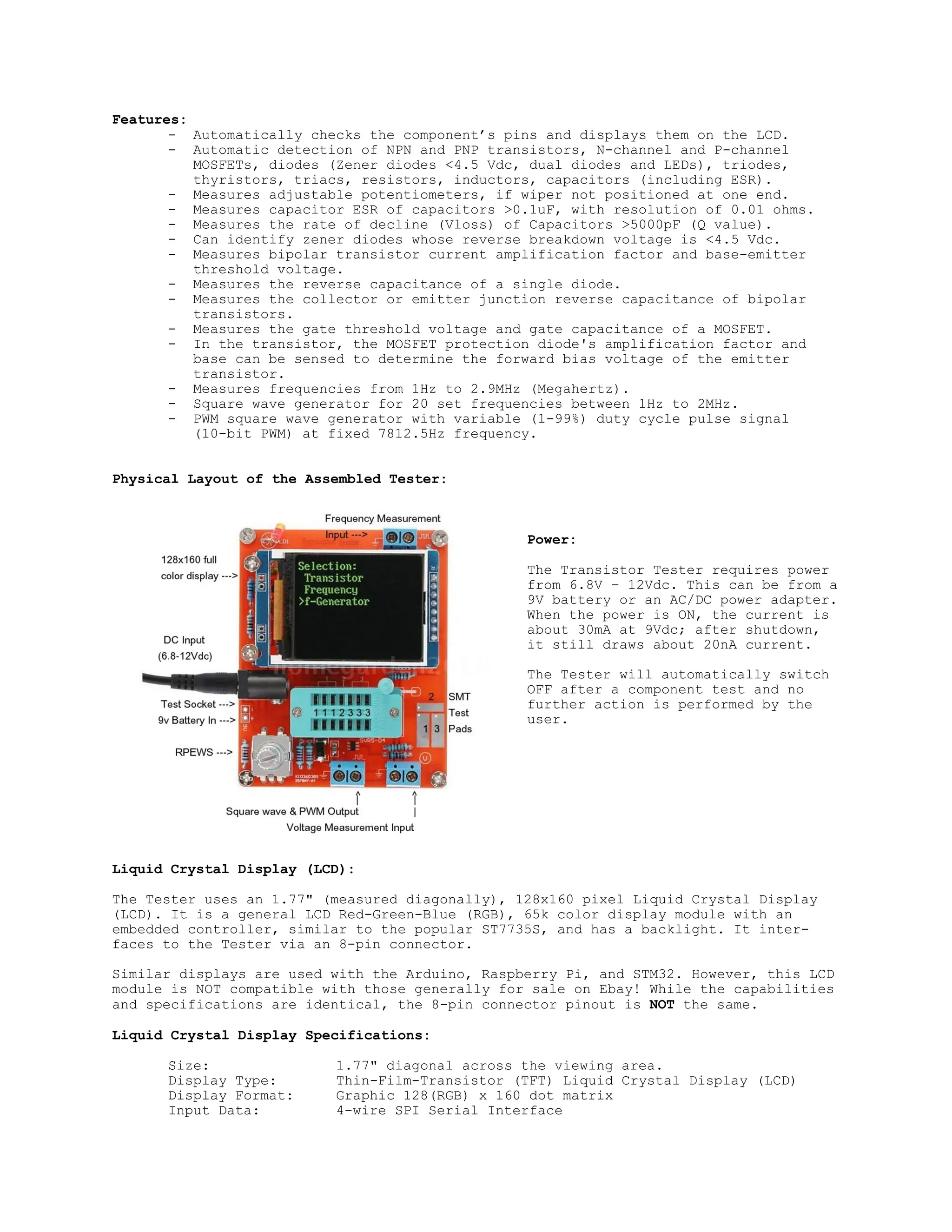 GM328 Tester condensadores, diodos, transistores | PDF