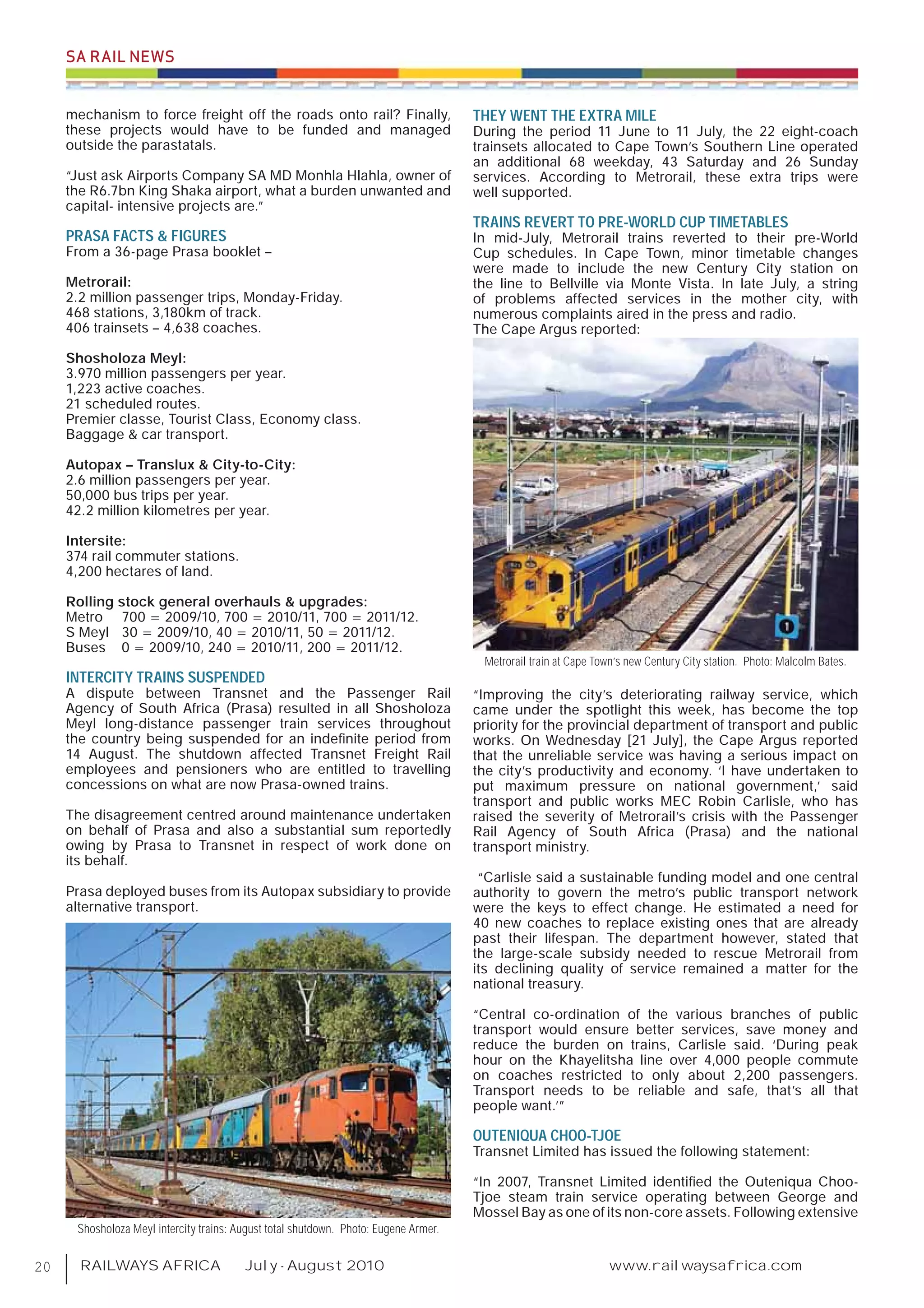 Railways Africa July/Aug 2010 | PDF