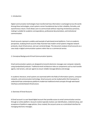 Gmail Accounts and Email Communication Architecture: An Academic Study ...