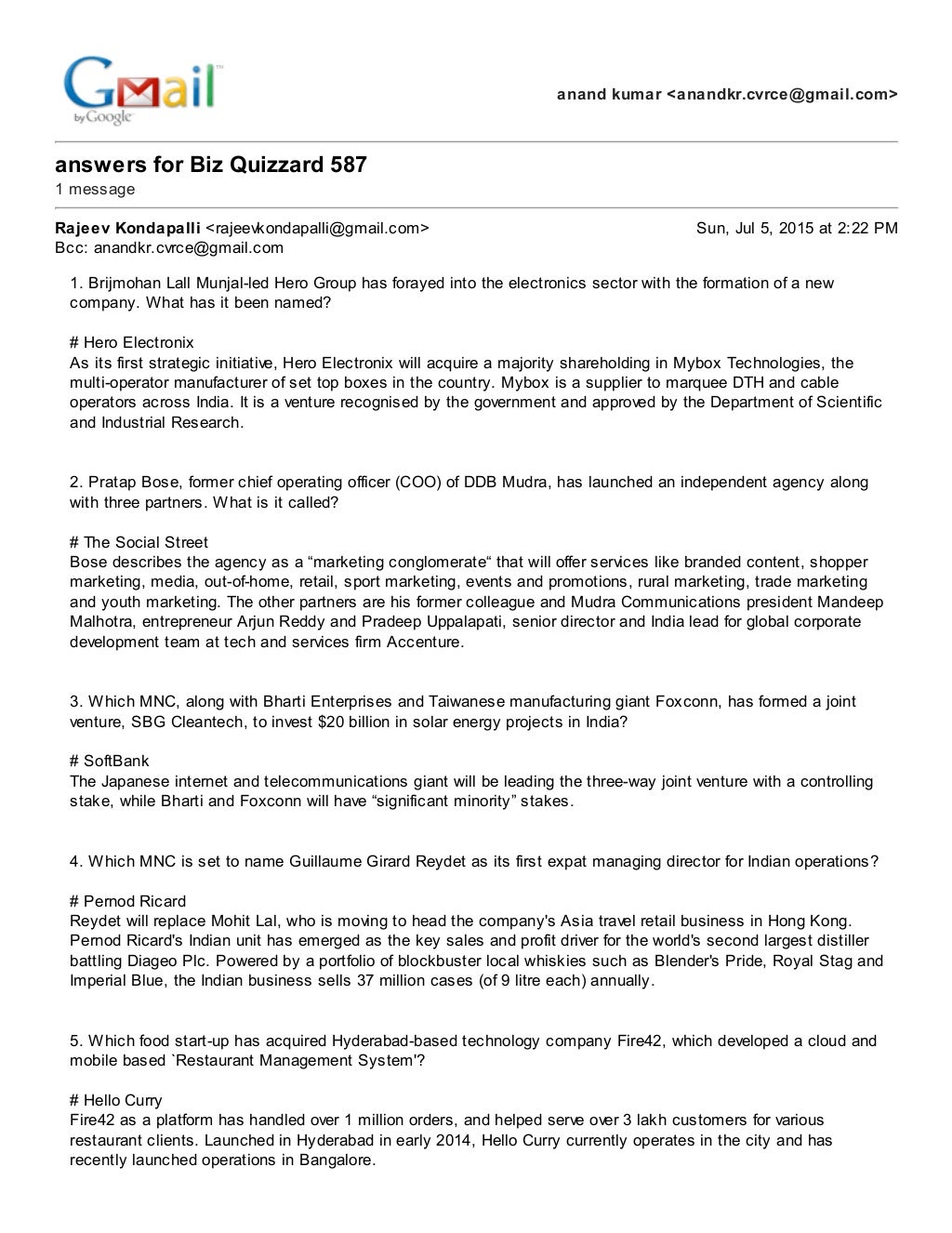 BIZ QUIZZARD 587 | PDF