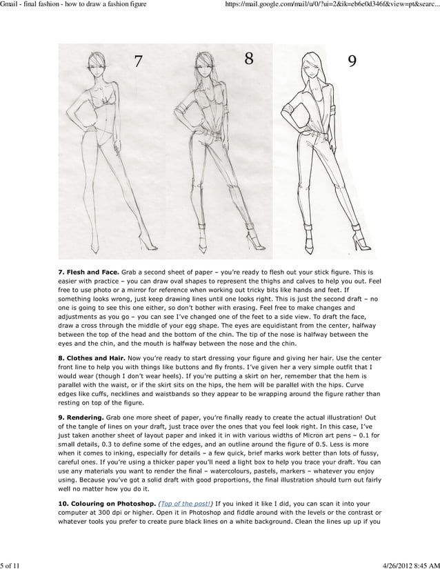 Gmail final fashion - how to draw a fashion figure | PDF