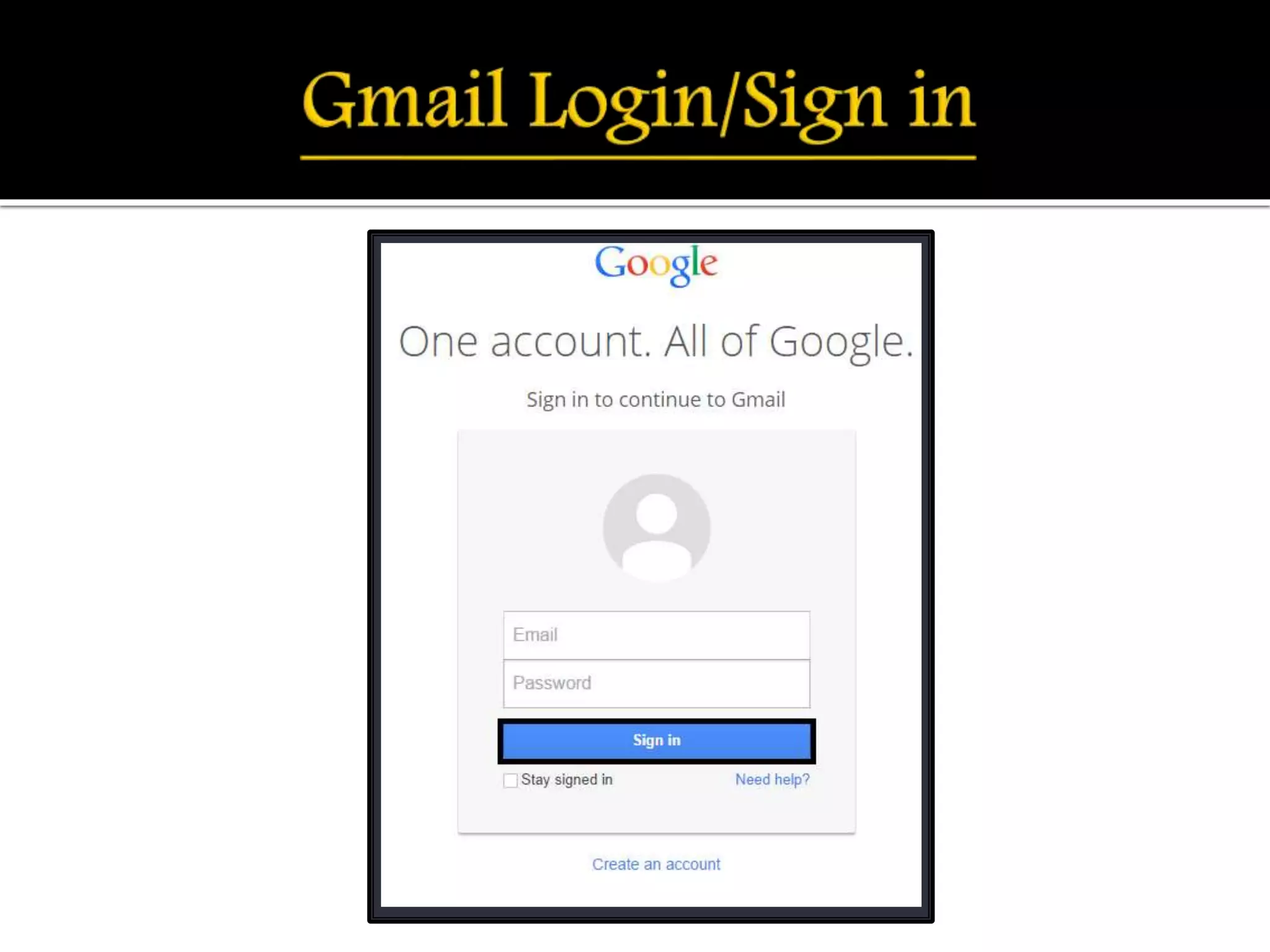 Gmail Login Sign in Help | PPTX