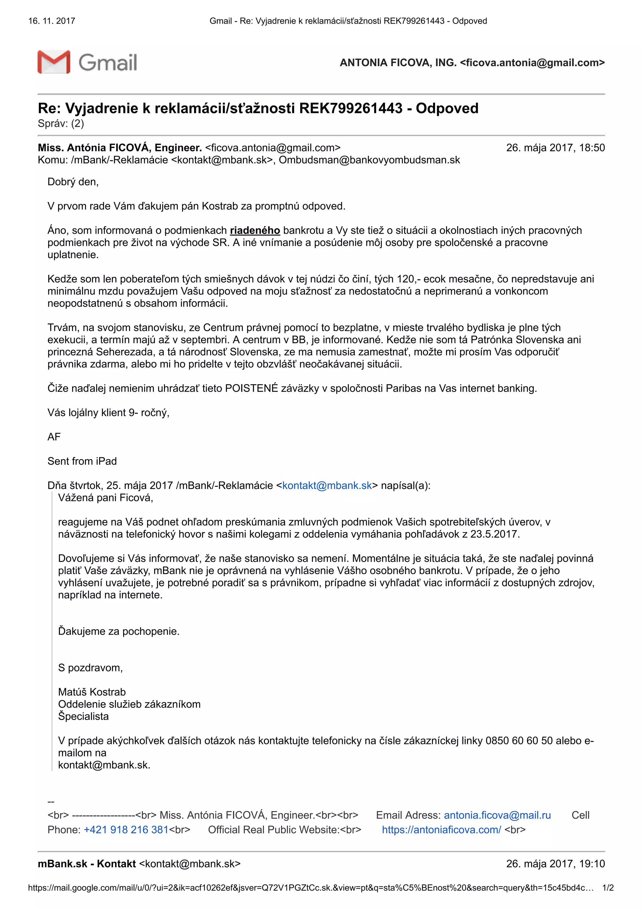 Complaint part I. | PDF