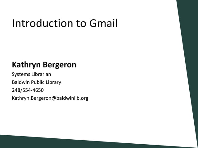 Introduction to Gmail | PPT | Email | Internet
