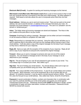 Introduction to Gmail - Instructions | DOC