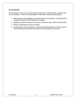 Introduction to Gmail - Instructions | DOC