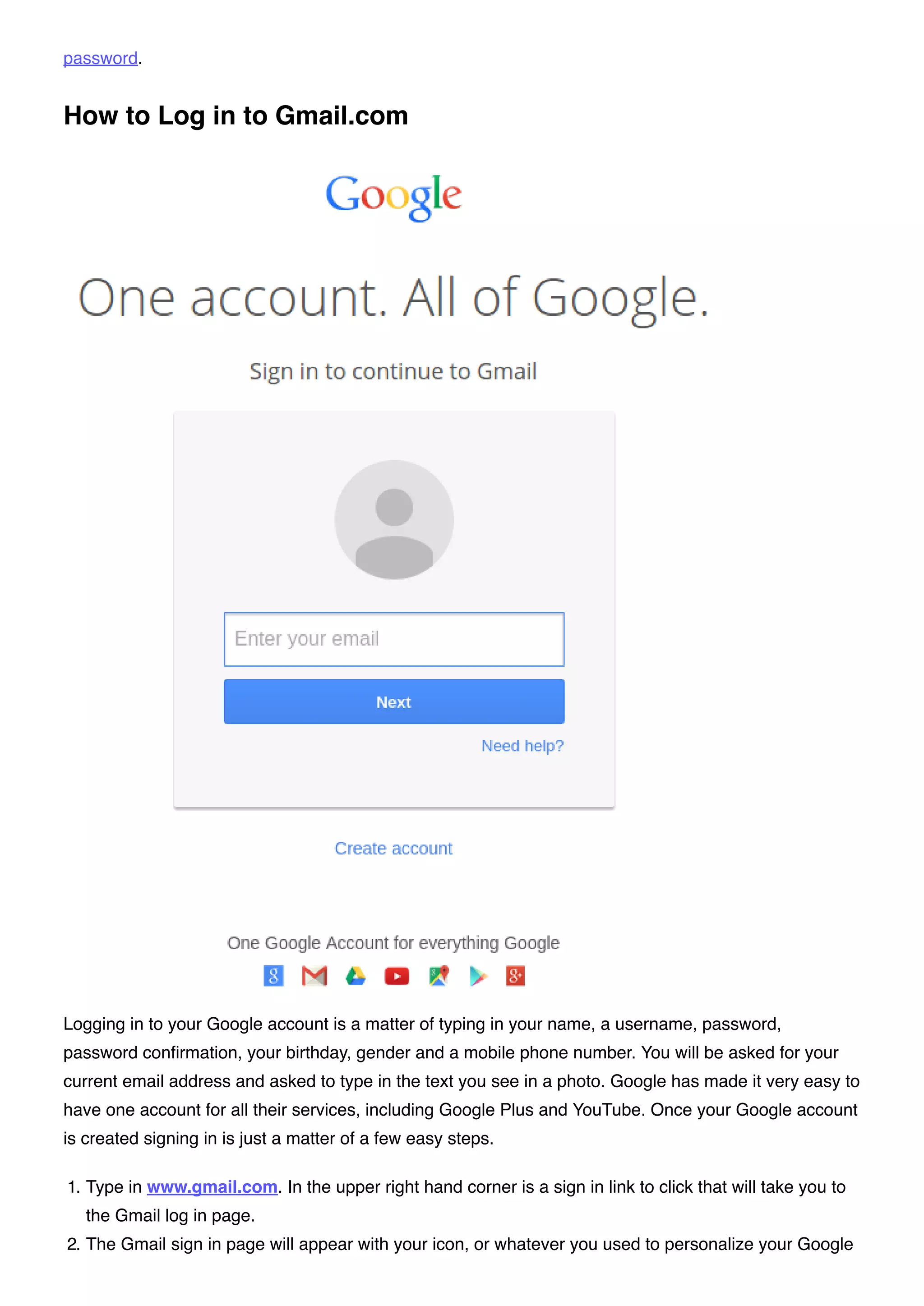 Gmail sign in, How to login to Gmail quickly | PDF