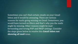 Fix: Gmail Inbox Not Showing All Mail | PPT