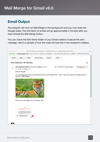 Gmail Mail Merge with Personalized Attachments and Email Tracking | PDF