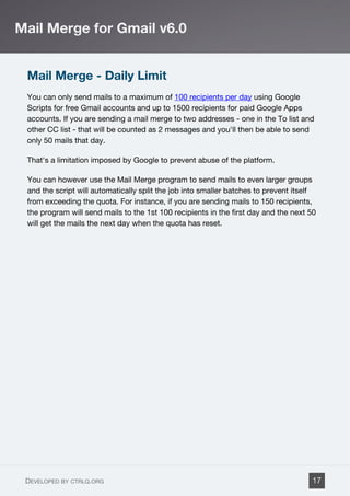 Gmail Mail Merge with Personalized Attachments and Email Tracking | PDF